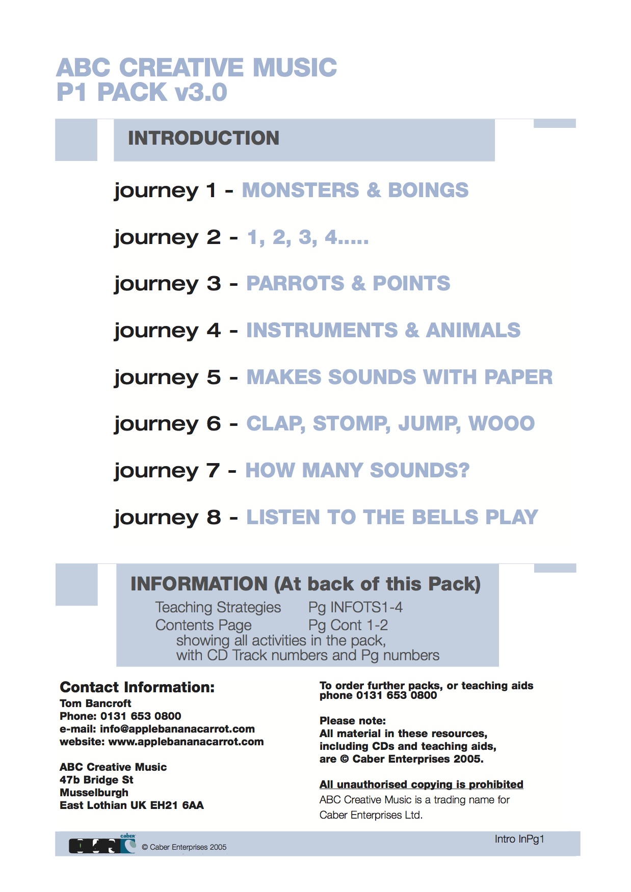 ABC Music Pack for Reception/Primary 1 – ABC Creative Music